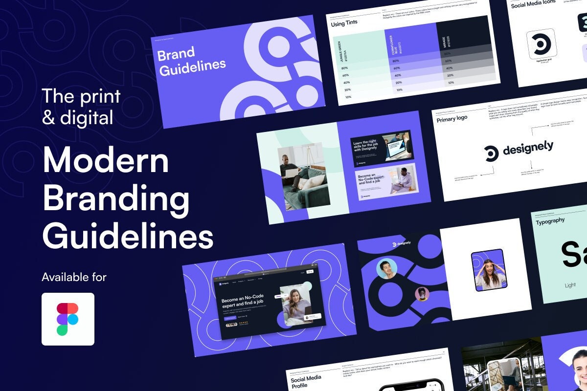 Modern Branding Guidelines Figma - Etsy