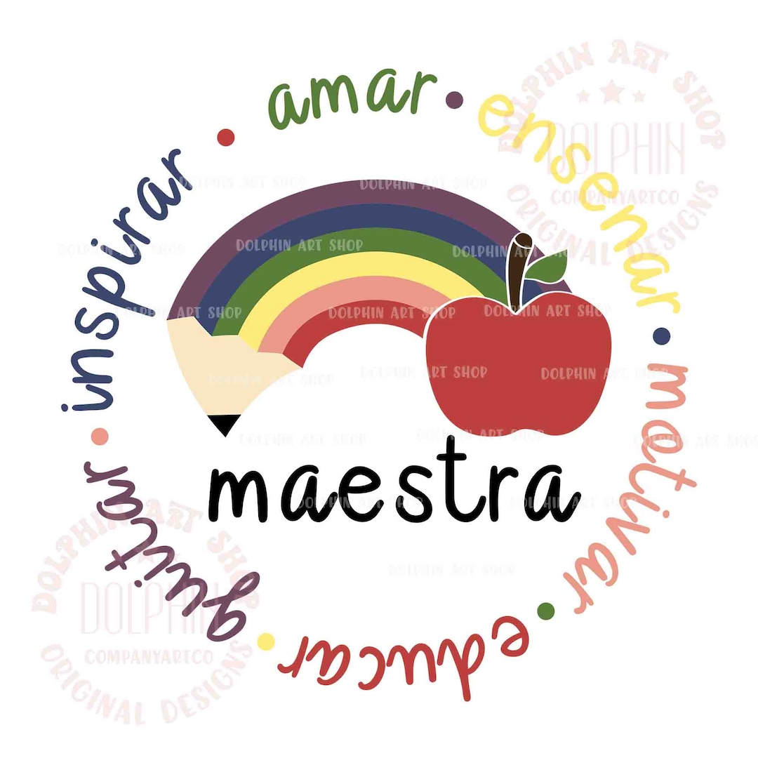 Retro Maestra Word SVG, Teacher Life Svg, Teach Love Inspire, Spanish ...