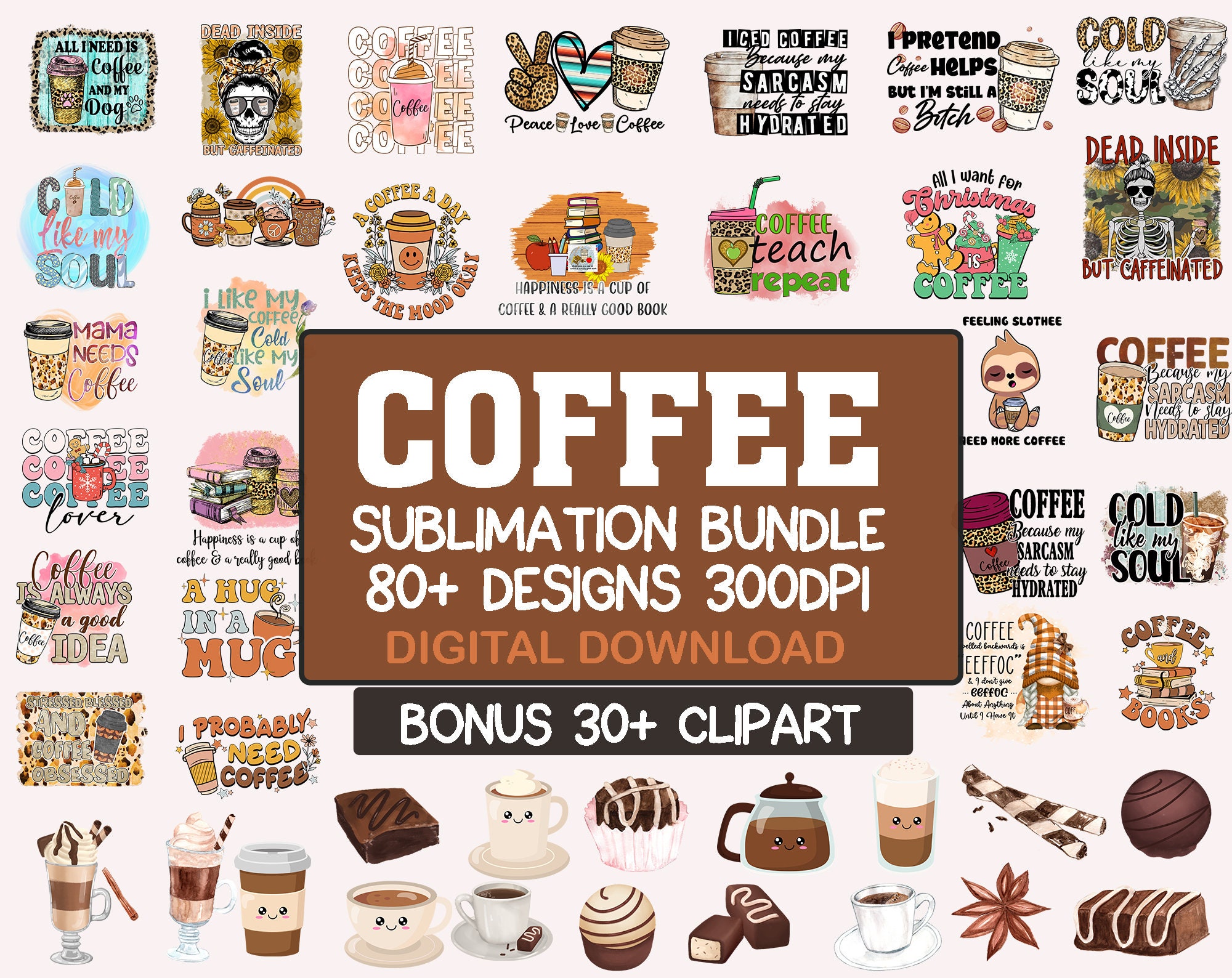 Coffee Bundle Png Coffee Sublimation Design Western Coffee - Etsy