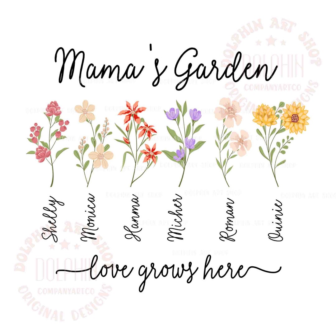 Personalized Mama's Garden Png, Mama Flowers Png, Mother's Day Png ...