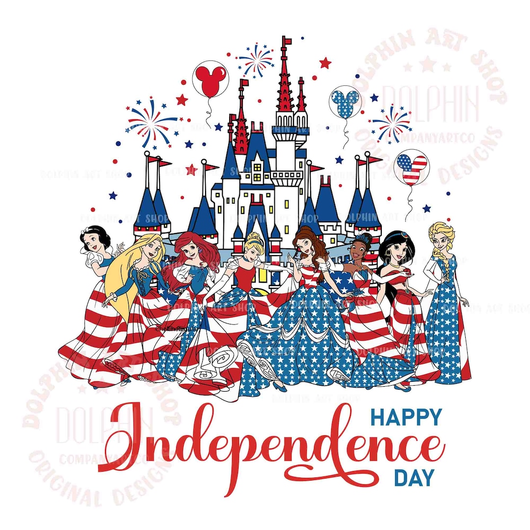 Happy 4th of July PNG, Princesses 4th of July Png, Fourth of July Png ...