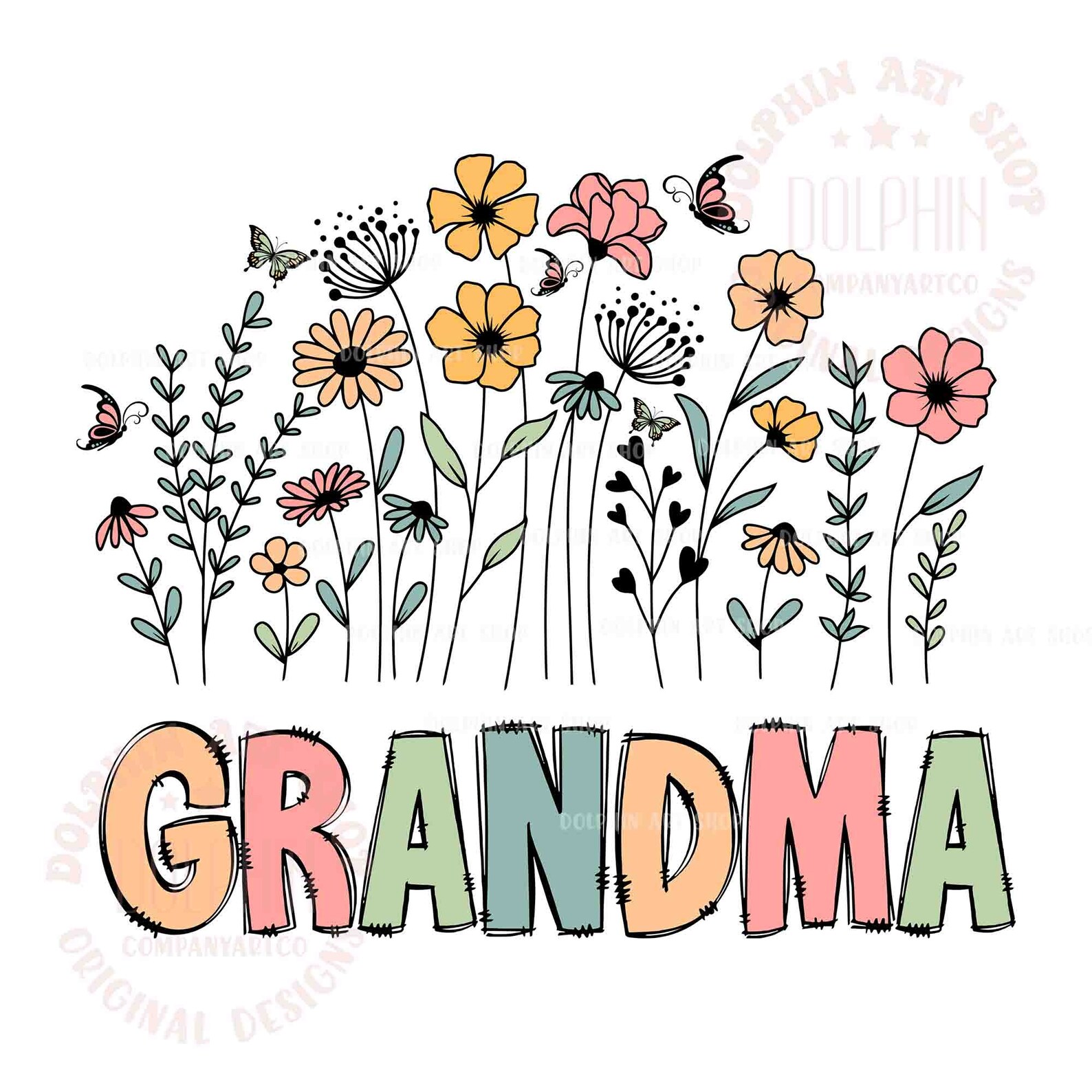 Floral Grandma SVG, Retro Grandma Svg, Grandma Flower Svg, Grandma ...