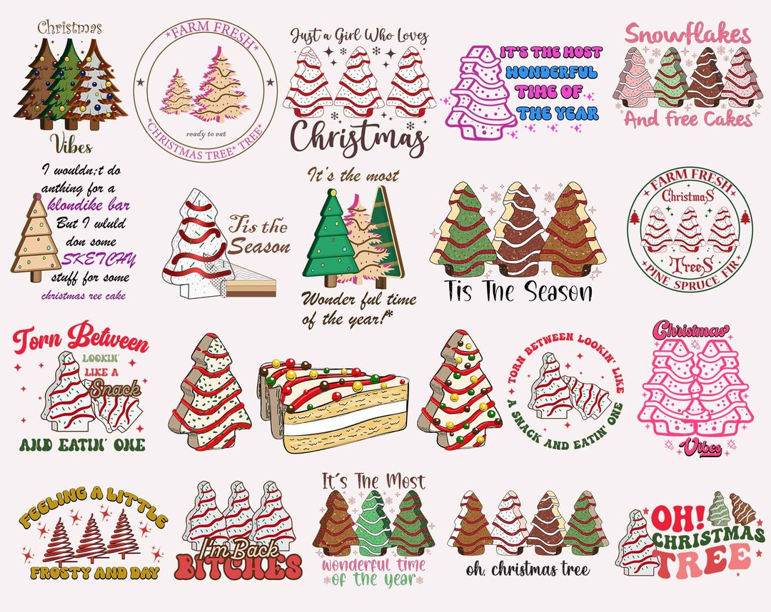 Christmas Tree Cakes PNG Bundle, Christmas Sublimation Bundle PNG ...
