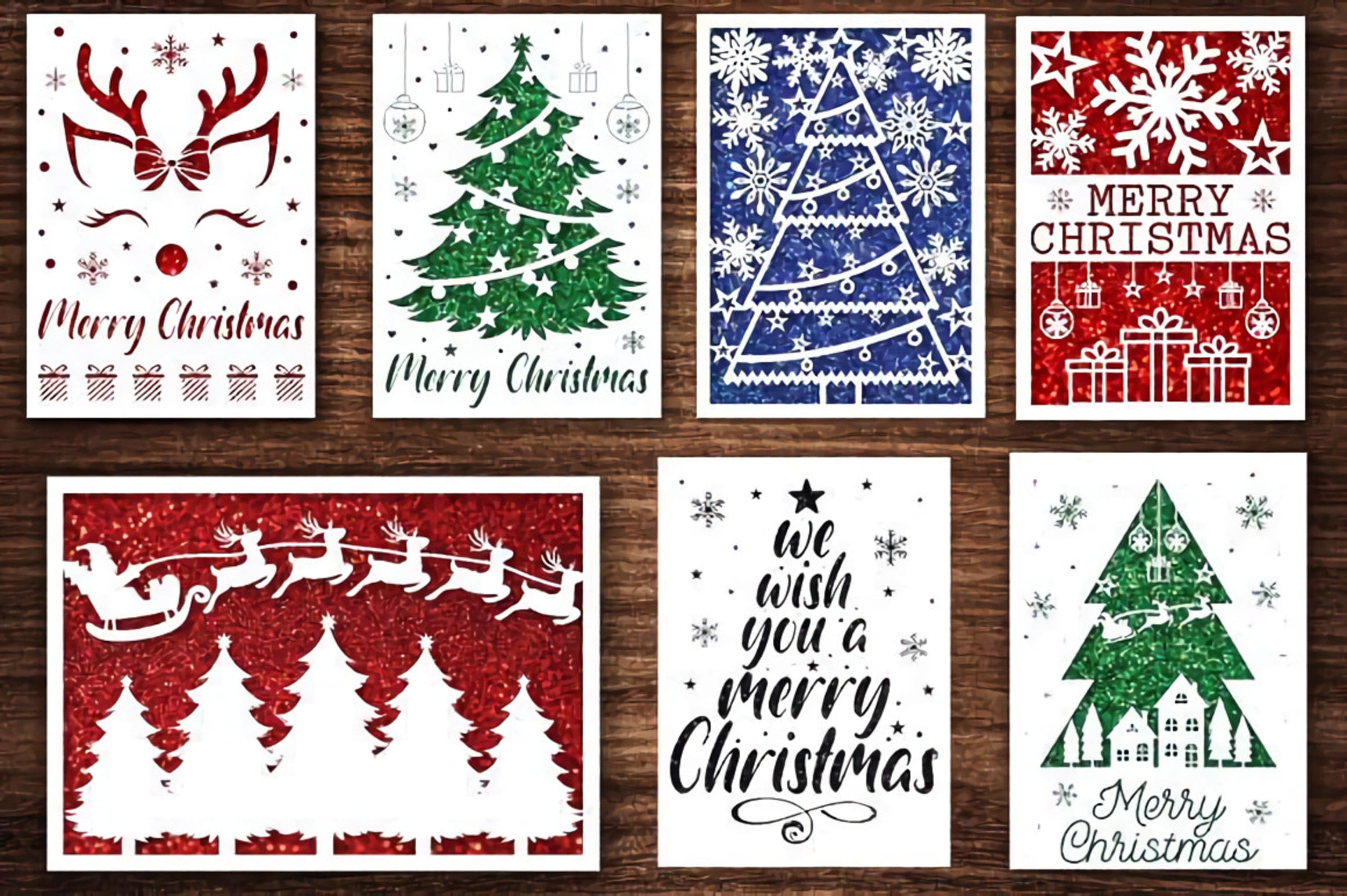 Christmas Card Svg Bundle Merry Christmas Svg Christmas Card - Etsy