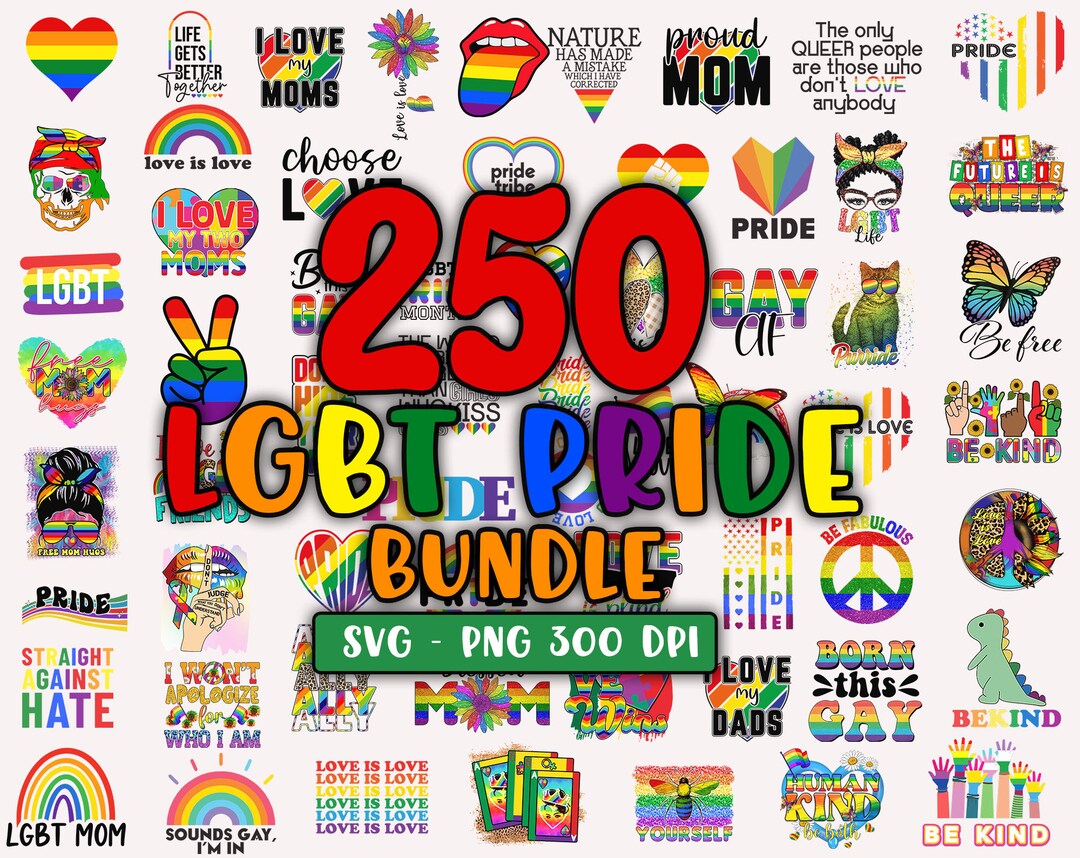 LGBT Png Svg Bundle, Gay Pride Svg, LGBT Shirt Design, Lesbian Svg ...