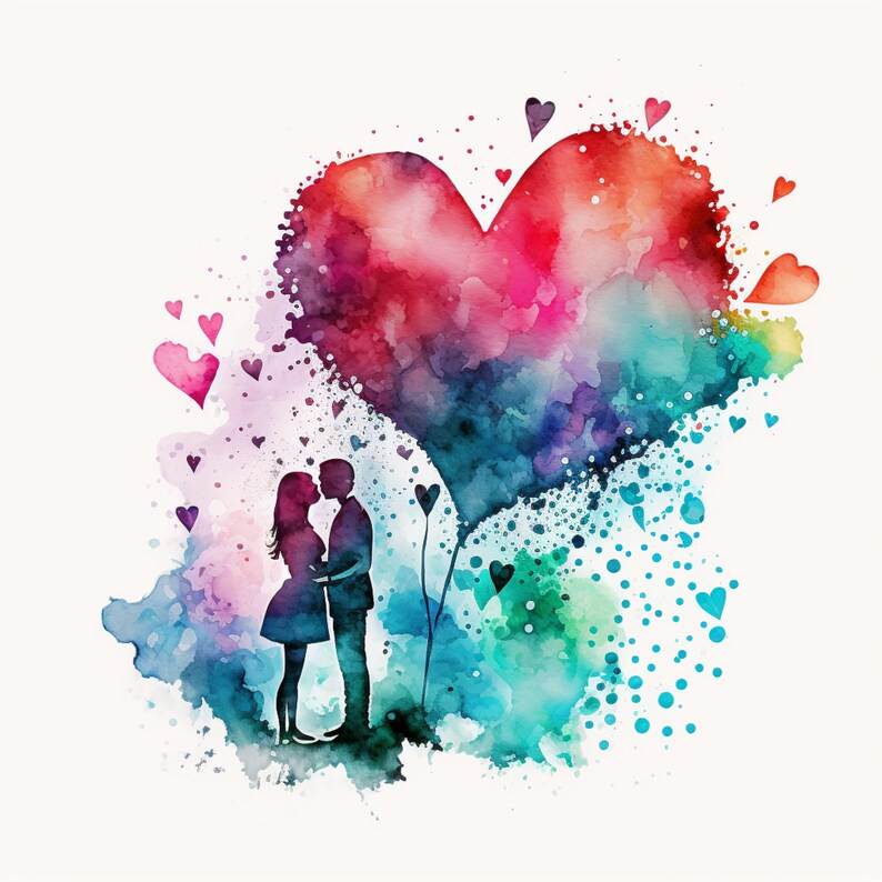 Valentines Day Watercolor - Etsy