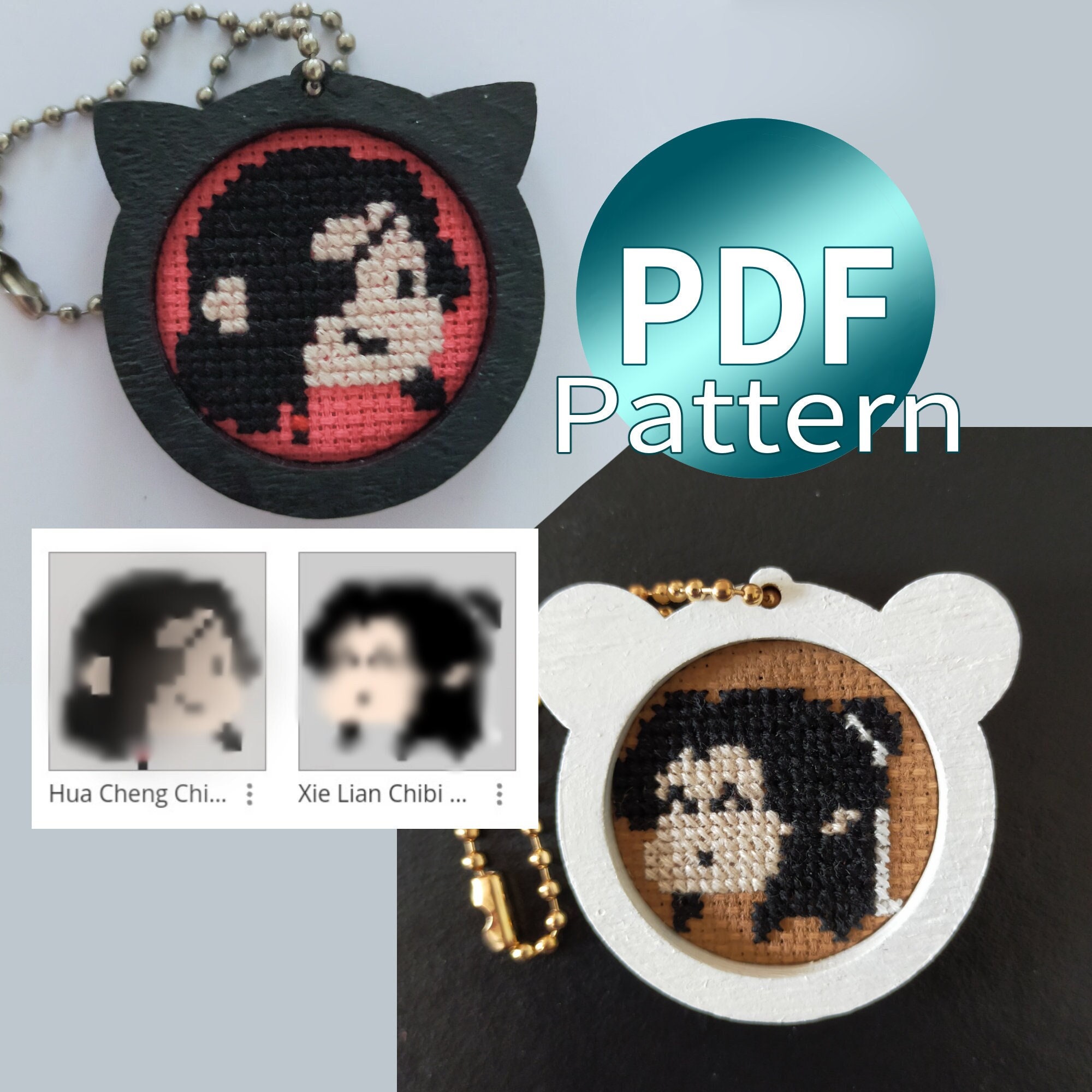 Hua Cheng & Xie Lian Chibi Cross Stitch Pattern PDF Heaven - Etsy