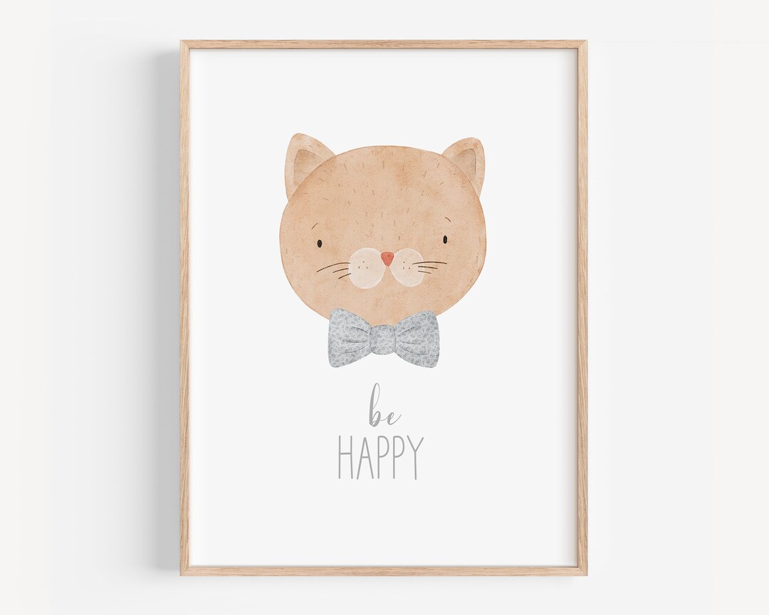 Boho Cat Nursery Wall Art, Boho Nursery Decor Boy, Boho Animal Prints ...