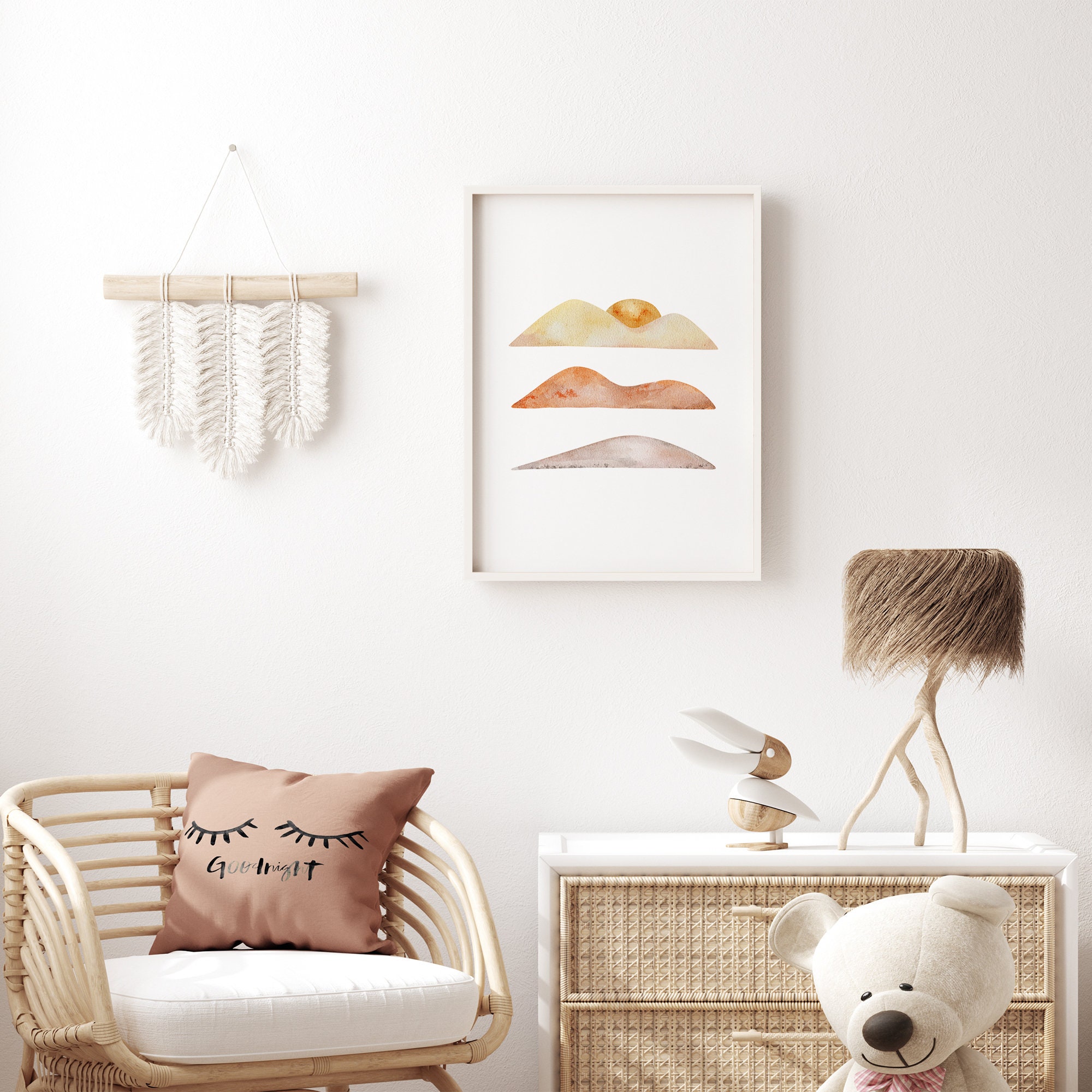 3 Prints Boho Safari Nursery Decor Boho Sun and Moon Nursery - Etsy