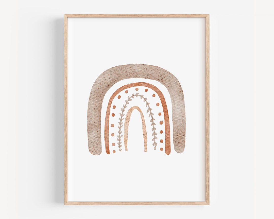 Boho Rainbow Nursery Wall Art, Rainbow Nursery Prints, Boho Nursery ...