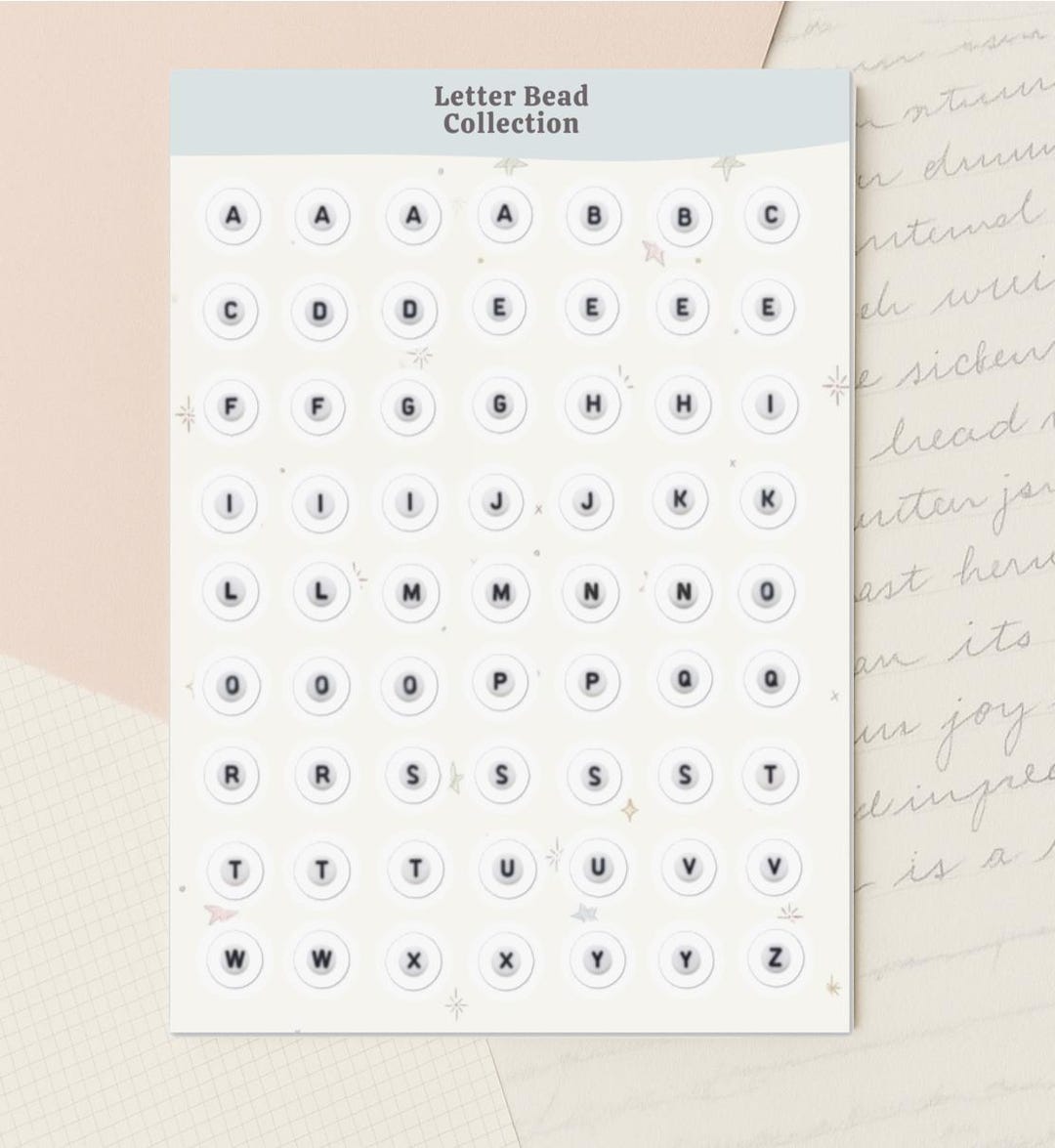 Letter Bead Stickers | Alphabet Stickers for Junk Journals ...