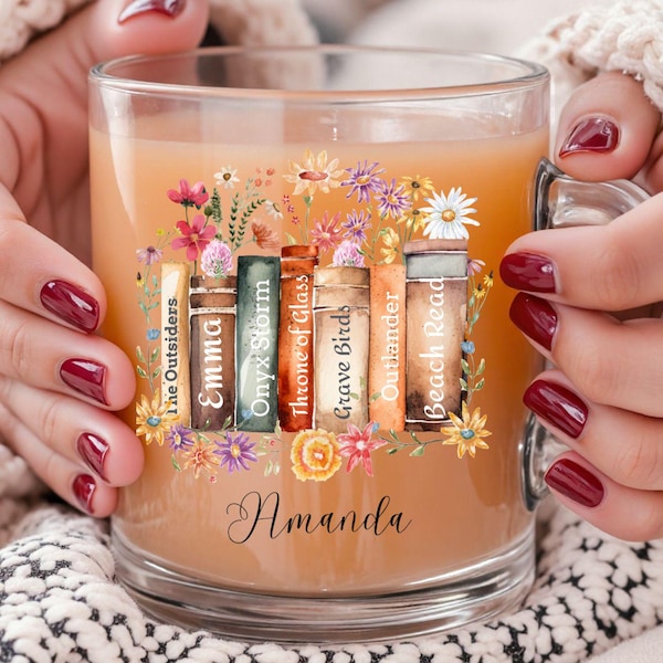 Glass Stacked Books Mug - Etsy