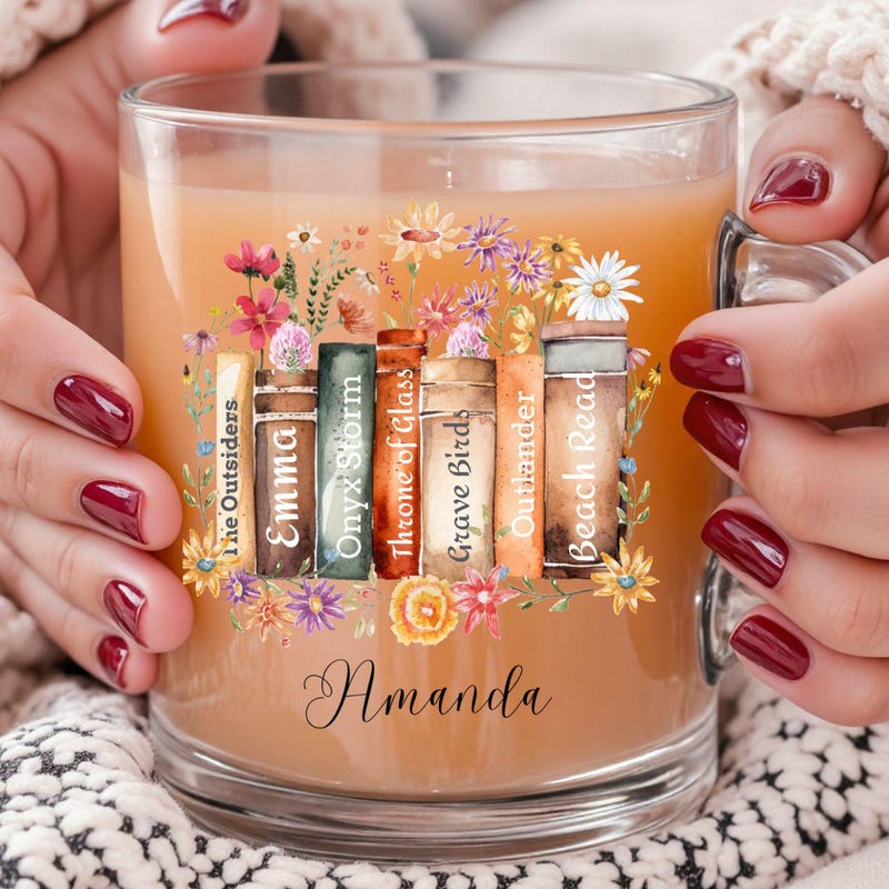 Glass Stacked Books Mug - Etsy