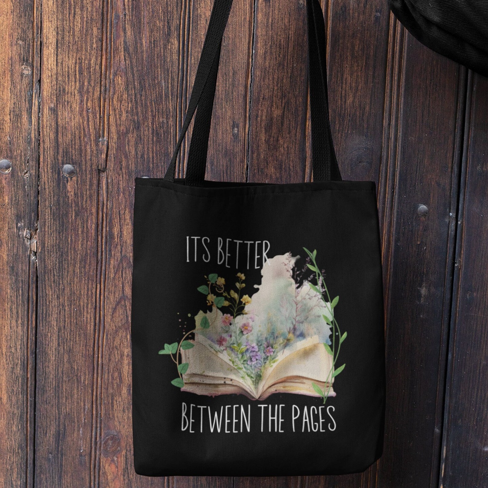 Literary Tote Bag for Readers Floral Book Bag Gift Forteacher ...