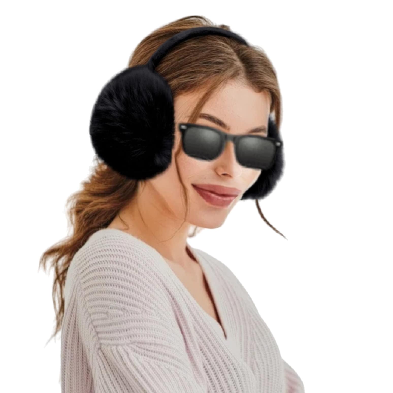 Ear Muffs Faux Fur Ladies Ear Warmer Winter Adjustable Earmuffs Ear ...