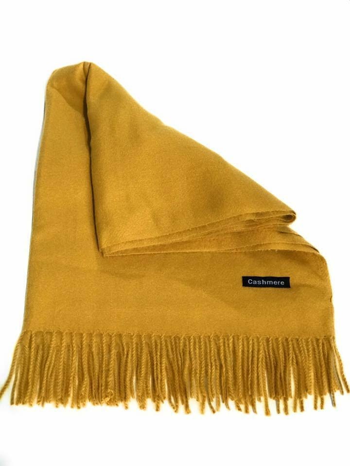 Mustard Yellow Cashmere Scarf Ladies Wool Blend Shawl Soft - Etsy
