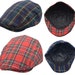 Scottish Tartan Flat Cap Mens Herringbone Harris Tweed Wool Bakerboy ...