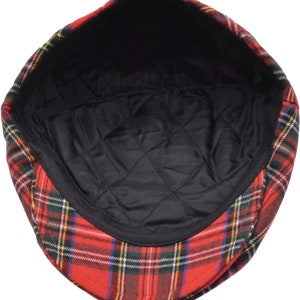 Scottish Tartan Flat Cap Mens Herringbone Harris Tweed Wool Bakerboy ...