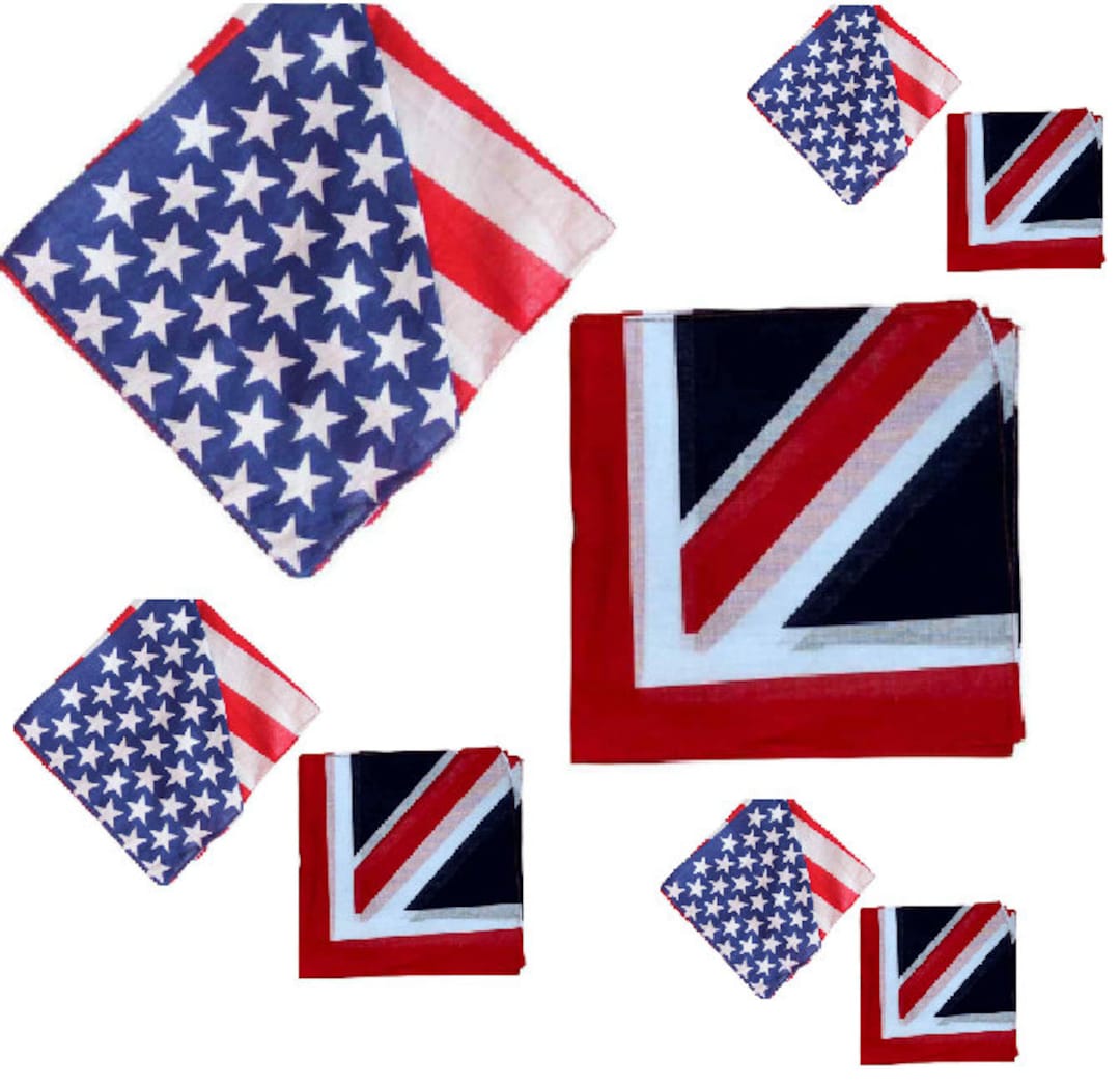 Bandanna Union Jack Flag USA Flag Bandana Head Wrist Face Covering Neck ...