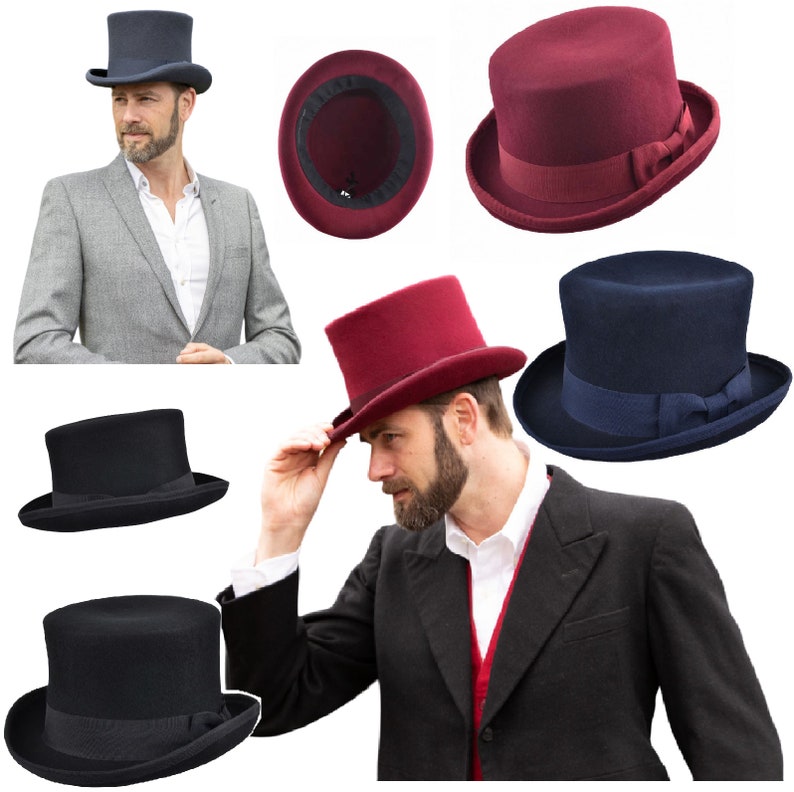Mens Wool Crushable Top Hat Women's Fedora Felt Soft Ribbon Band Bow ...