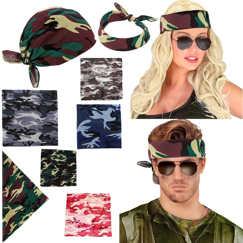 Bandana Camouflage Mask Camo Army Green Military Bandanna Headwear ...