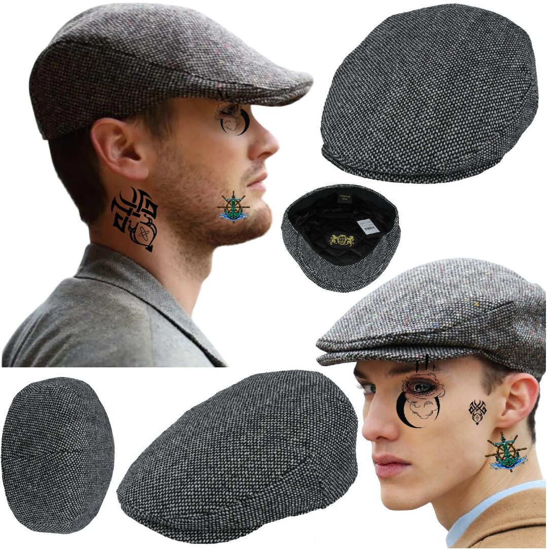 Mens Flat Cap Tweed Herringbone Newsboy Country Side Classic Salt ...