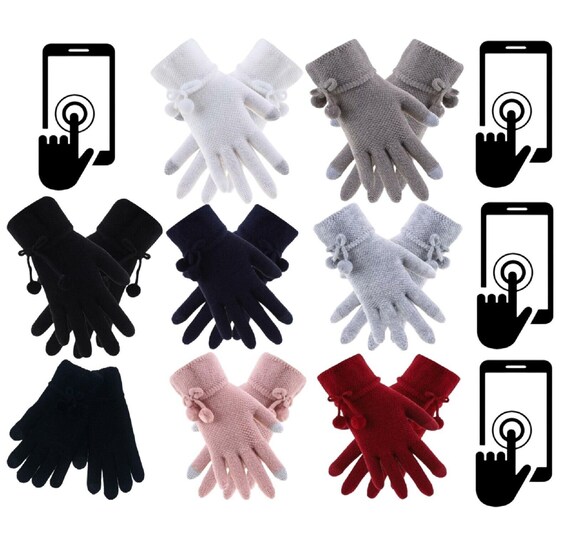 Touch Screen Thermal Gloves Women's Stretch Warm Winter - Etsy