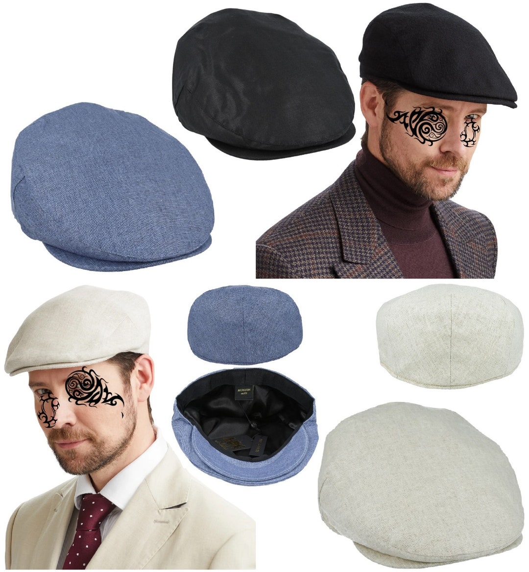 Summer Flat Caps Mens Newsboy Baker Boy Herringbone Vintage Style ...