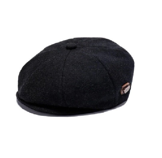 8 Panel Cap Men's Herringbone Baker Boy Hat Tweed Wool - Etsy