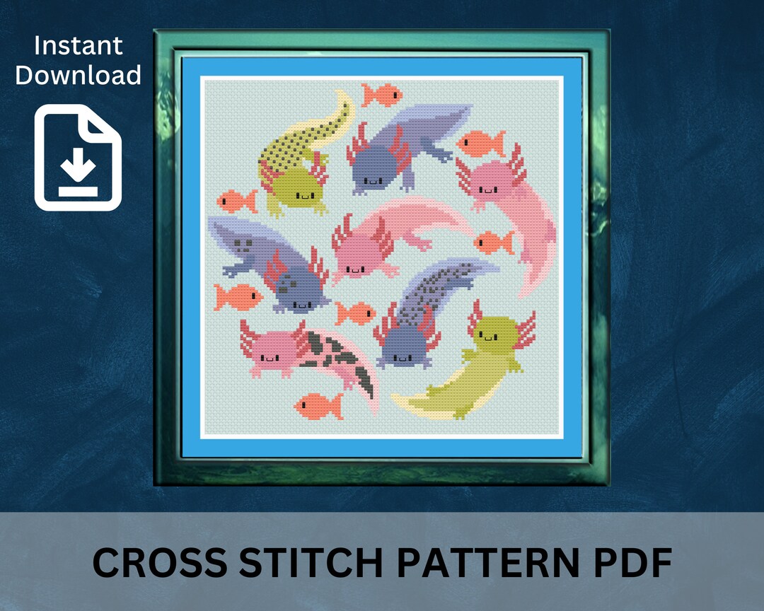Axolotls Cross Stitch Pattern PDF Download - Etsy