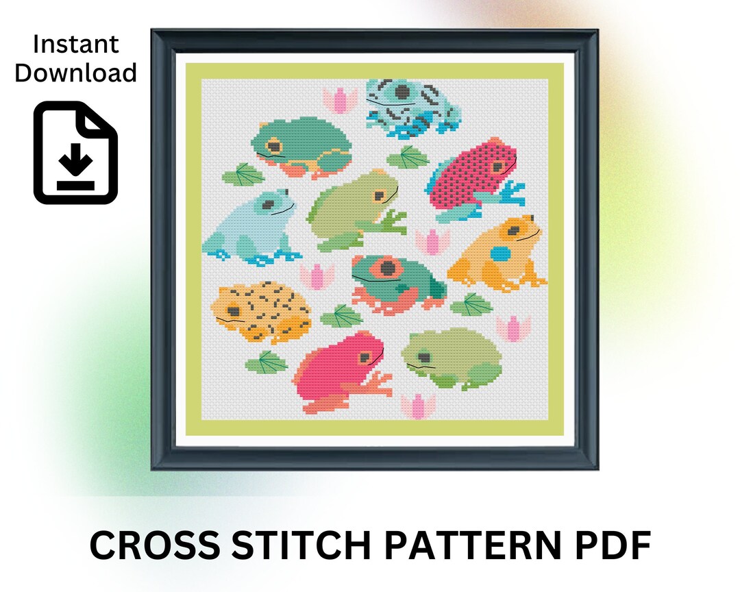 Phroggy Frogs - Cross Stitch Pattern (PDF Download) - Etsy