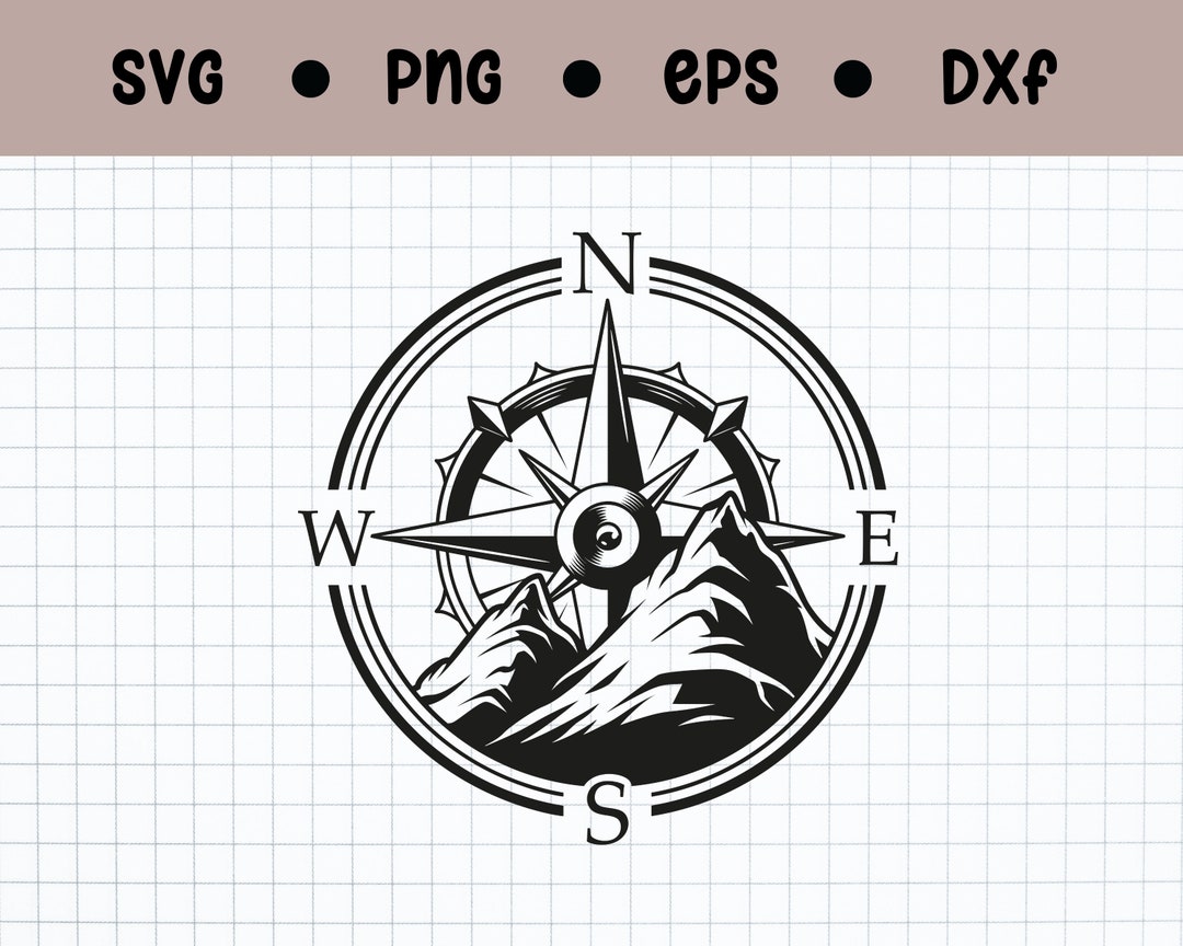 Compass Mountain Svg | Half Compass Svg | Mountain Range Svg | Cut ...