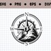 Compass Mountain Svg | Half Compass Svg | Mountain Range Svg | Cut ...