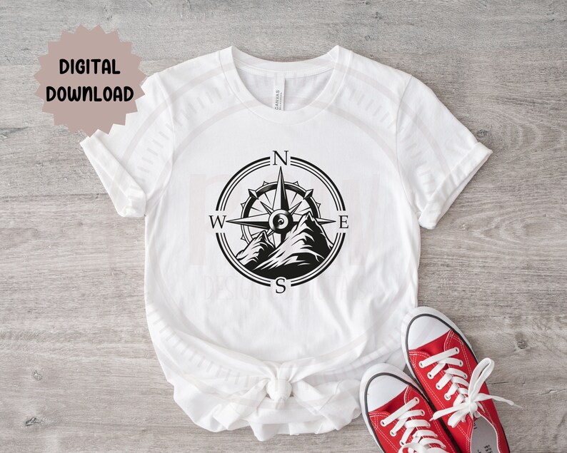 Compass Mountain Svg | Half Compass Svg | Mountain Range Svg | Cut ...