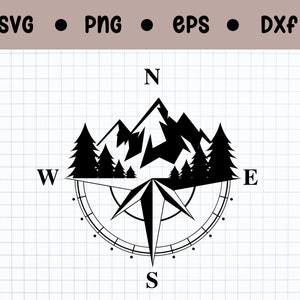 Compass Mountain Svg | Half Compass Svg | Mountain Range Svg | Cut ...