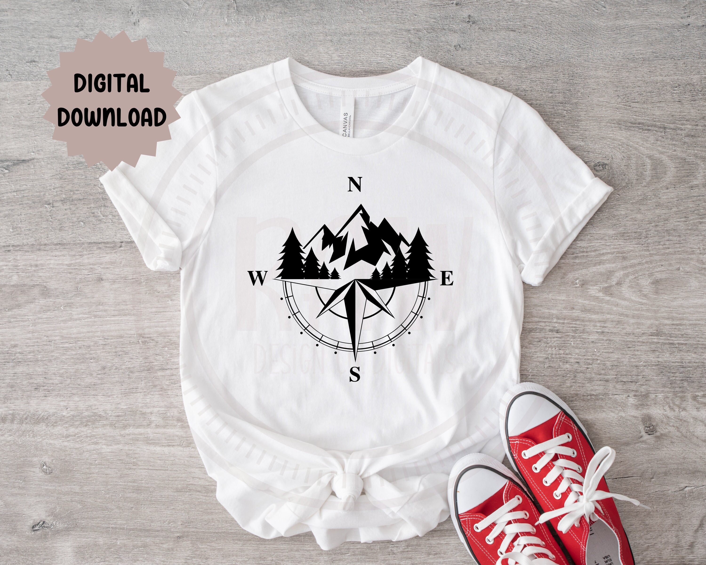 Compass Mountain Svg | Half Compass Svg | Mountain Range Svg | Cut ...