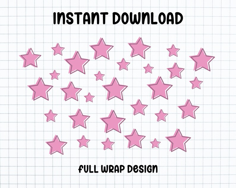 Stars Cold Cup Wrap Svg | Star Outline Cold Cup Svg | Star Cold Cup ...