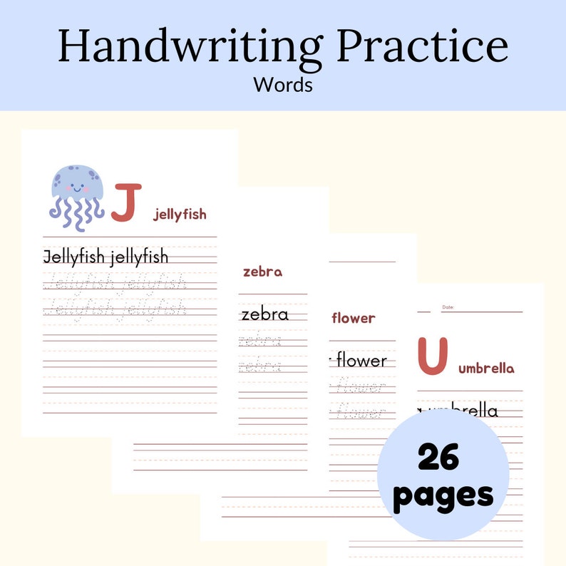 Handwriting Practice Bundle, Printable and Digital Handwriting ...