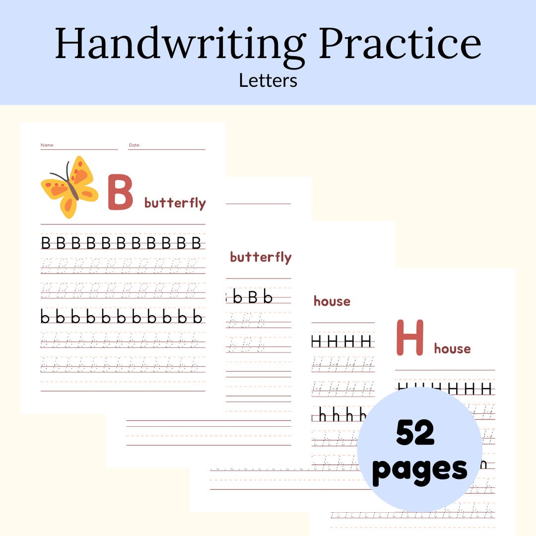 Handwriting Practice Bundle, Printable and Digital Handwriting ...