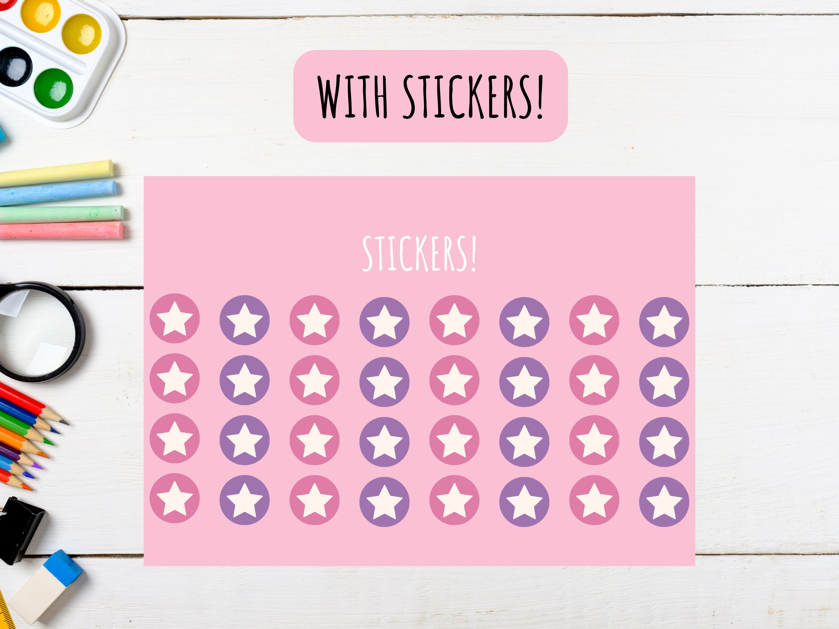 Pink Castle Princess Reward Chart Sticker Reward Chart Girl Reward ...