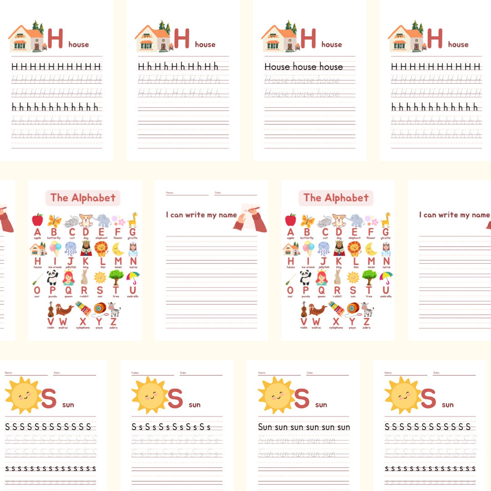 Handwriting Practice Bundle, Printable and Digital Handwriting ...