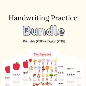 Handwriting Practice Bundle, Printable and Digital Handwriting ...