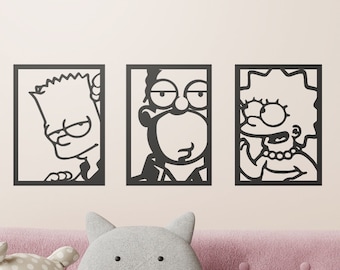 Simpsons Wall Art, Laser Cut File, Wall Decor, Glowforge Files, Digital ...
