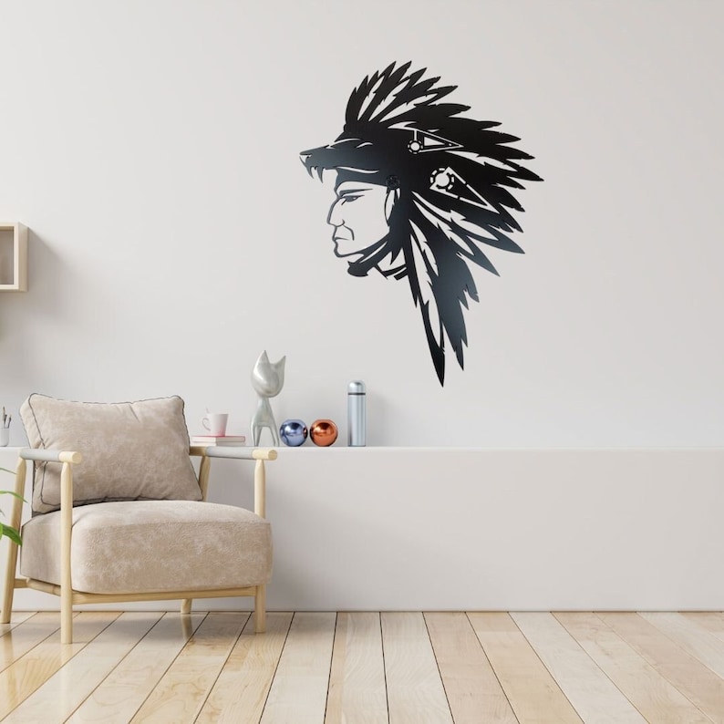 Indian , Wall Decor, Svg File Laser Cut Svg Dxf Files Wall Sticker Cnc ...