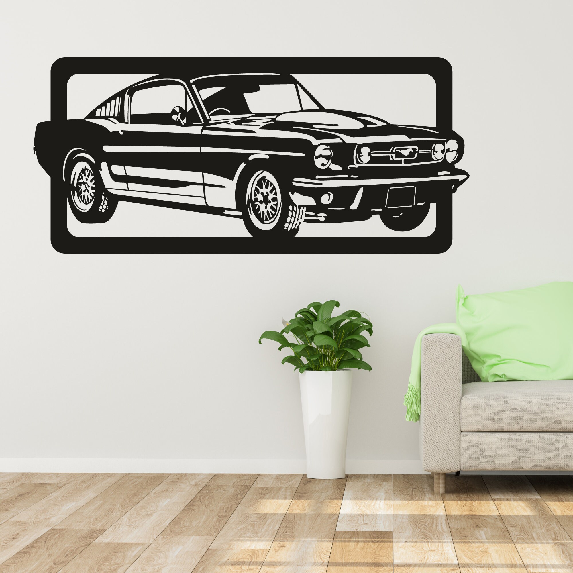 Mustang Car Laser Cut Wall Decor , SVG, DXF, CDR Digital Vector File ...