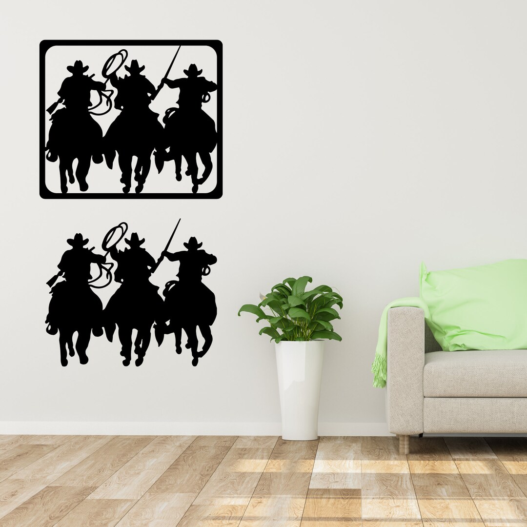 Cowboys Wall Decor Laser Cut Dxf Svg CNC Router Vinyl Cut Sticker Metal ...
