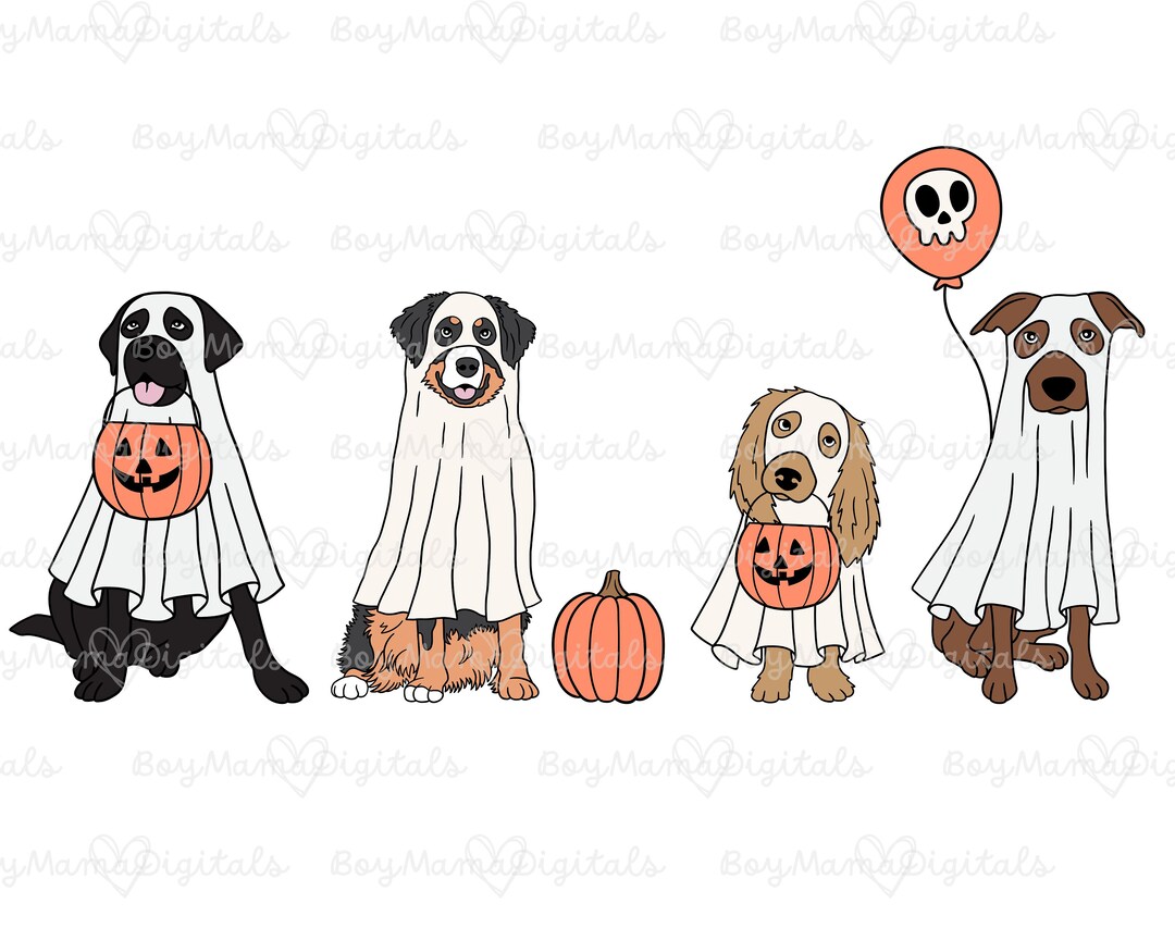 Dog Ghosts PNG, Ghost Dogs, Halloween PNG , Halloween Sublimation ...