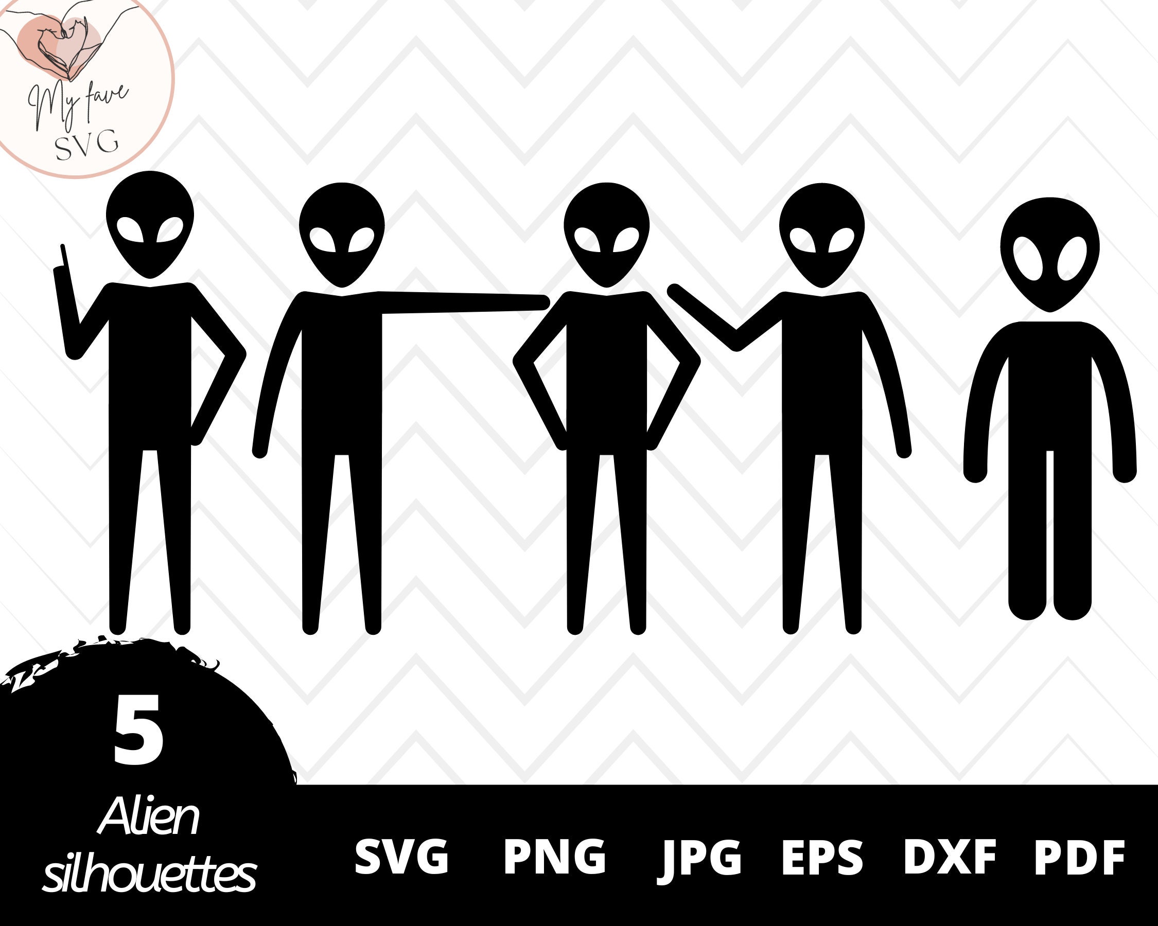 Buy Alien Silhouettes Svg Alien Bundle Svg Ufo Spaceship Online in ...
