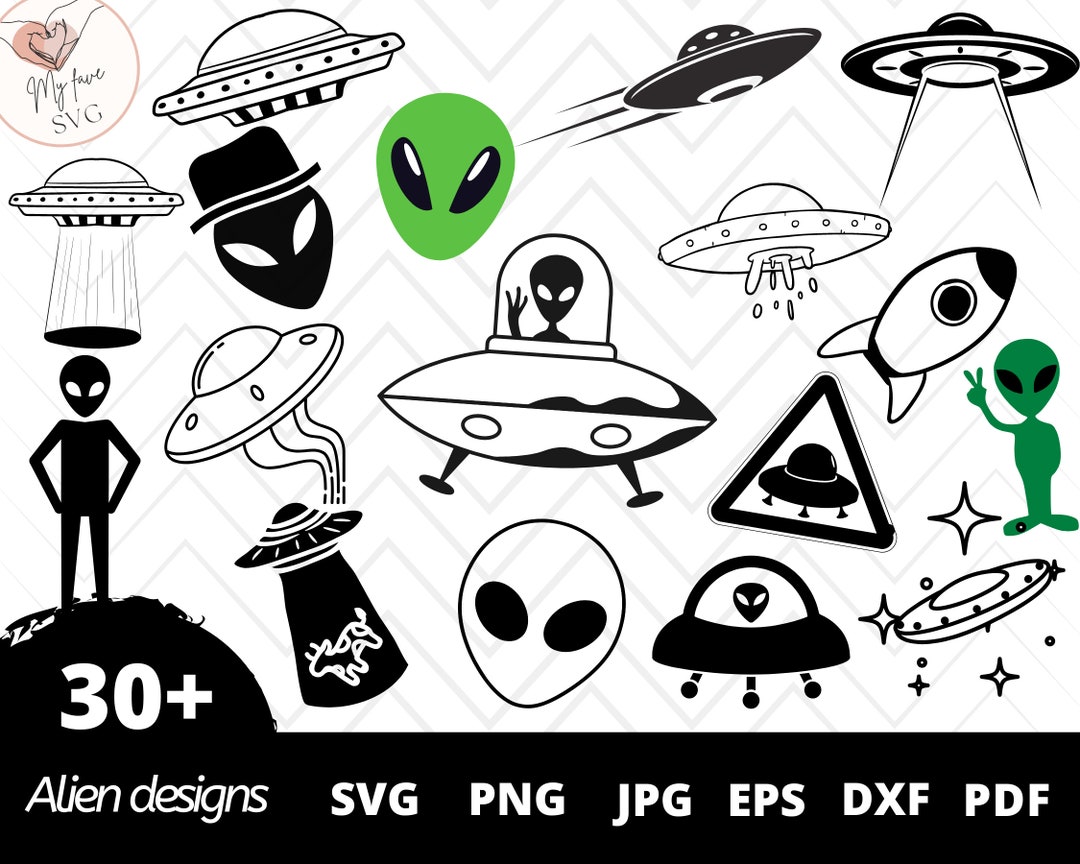 Alien Bundle Svg Alien Ufo Spaceship Cosmos - Etsy