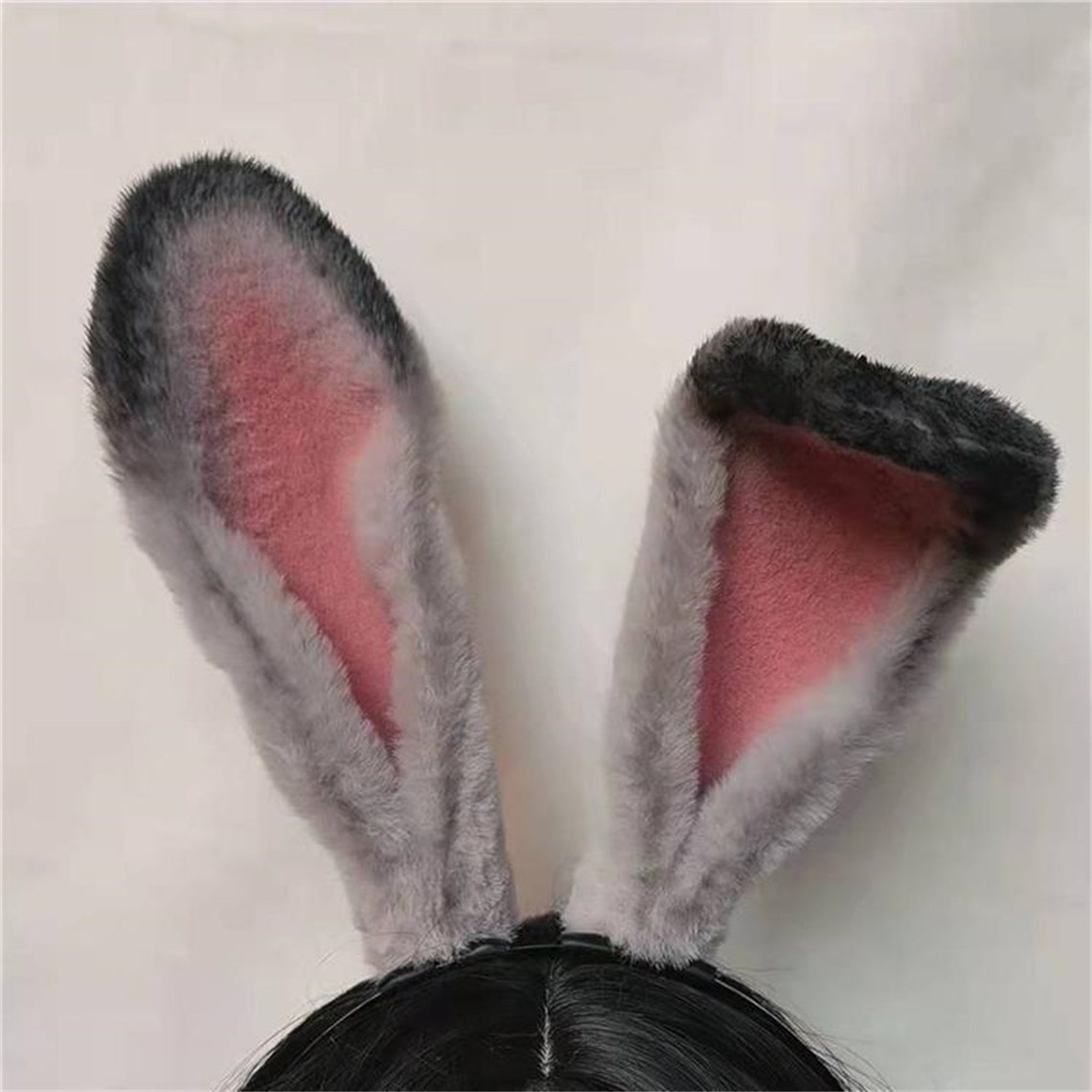 Furry Gray Bunny Ear Headband Cosplay Judy Bunny Ears Headband Rabbit Ears Headband Cute